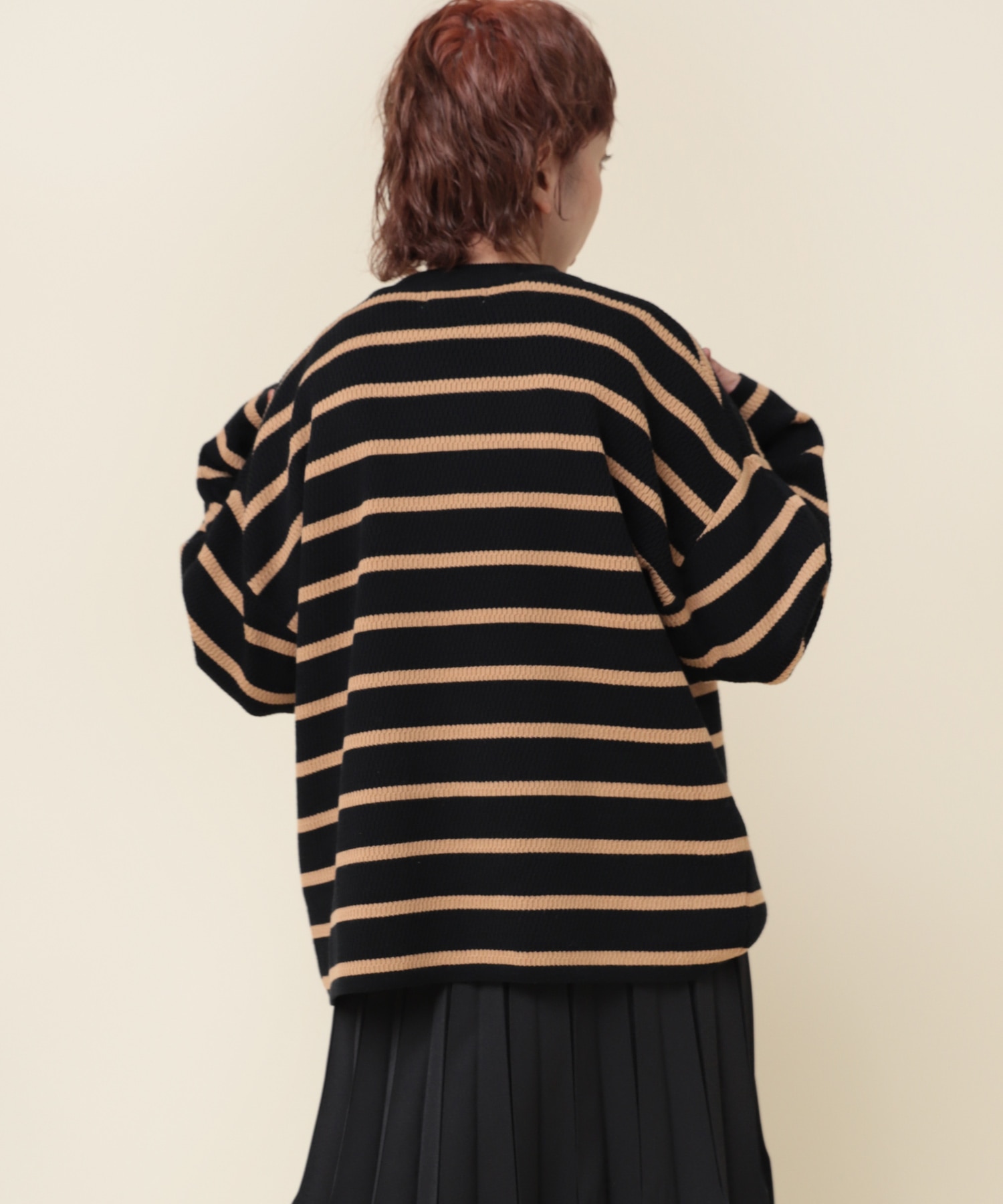 K2647 ハニカムサーマルボーダープルオーバー(M クロ/キャメルベージュ): トップス - RNA ONLINE STORE | アールエ ...